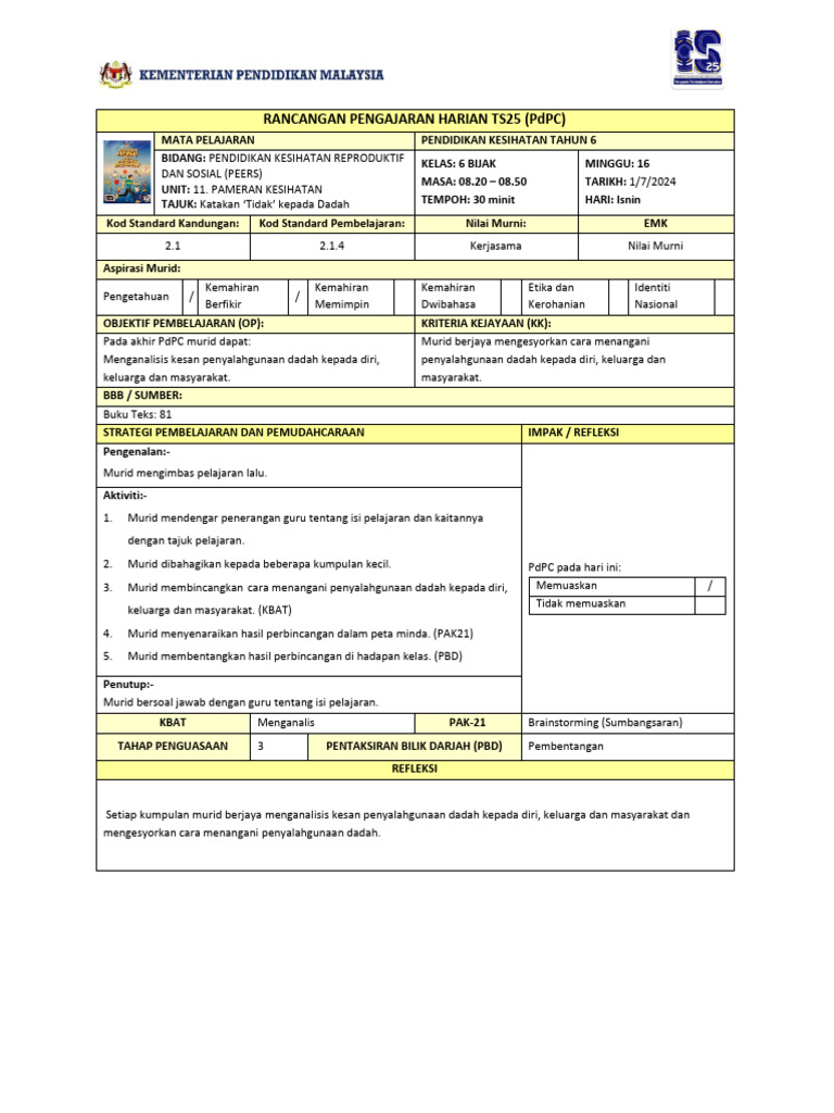 RPH M16 (2024) | PDF | Karier & Perkembangan