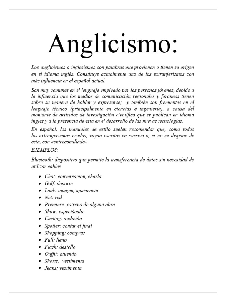 Anglicismo Expo | PDF | Lingüística