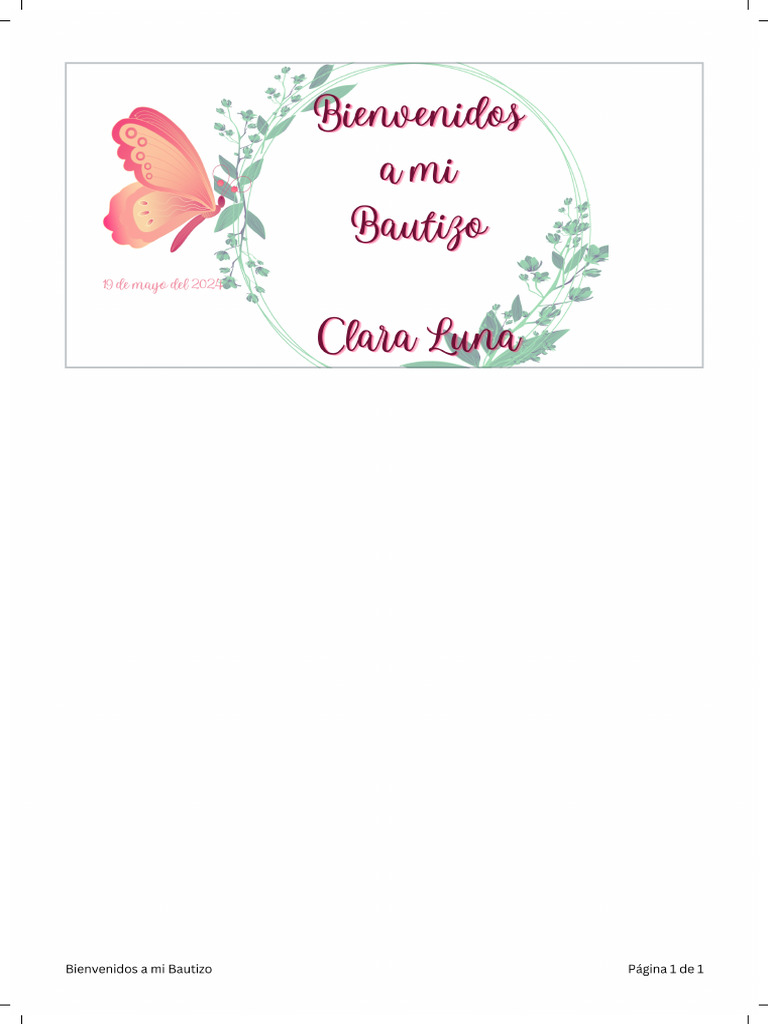 Bienvenidos A Mi Bautizo | PDF