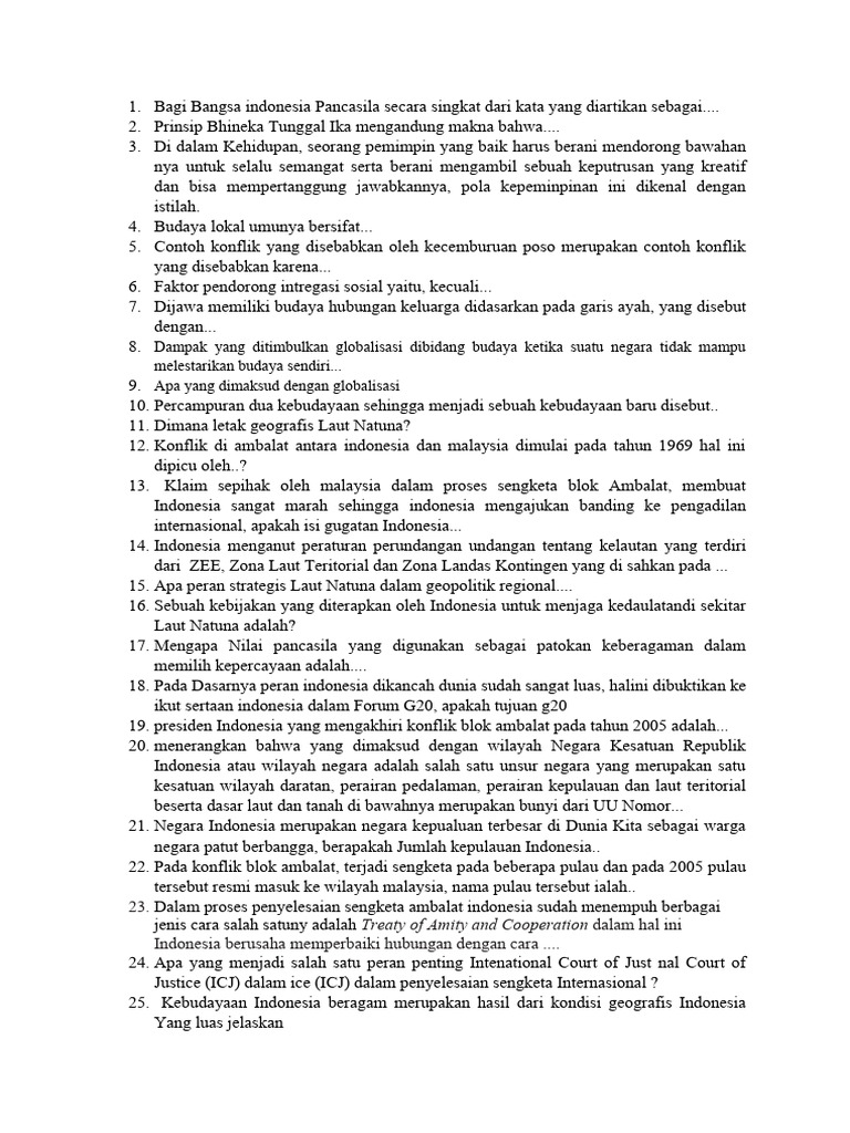 Latihan Soal PAT PKN Genap Kelas XI | PDF