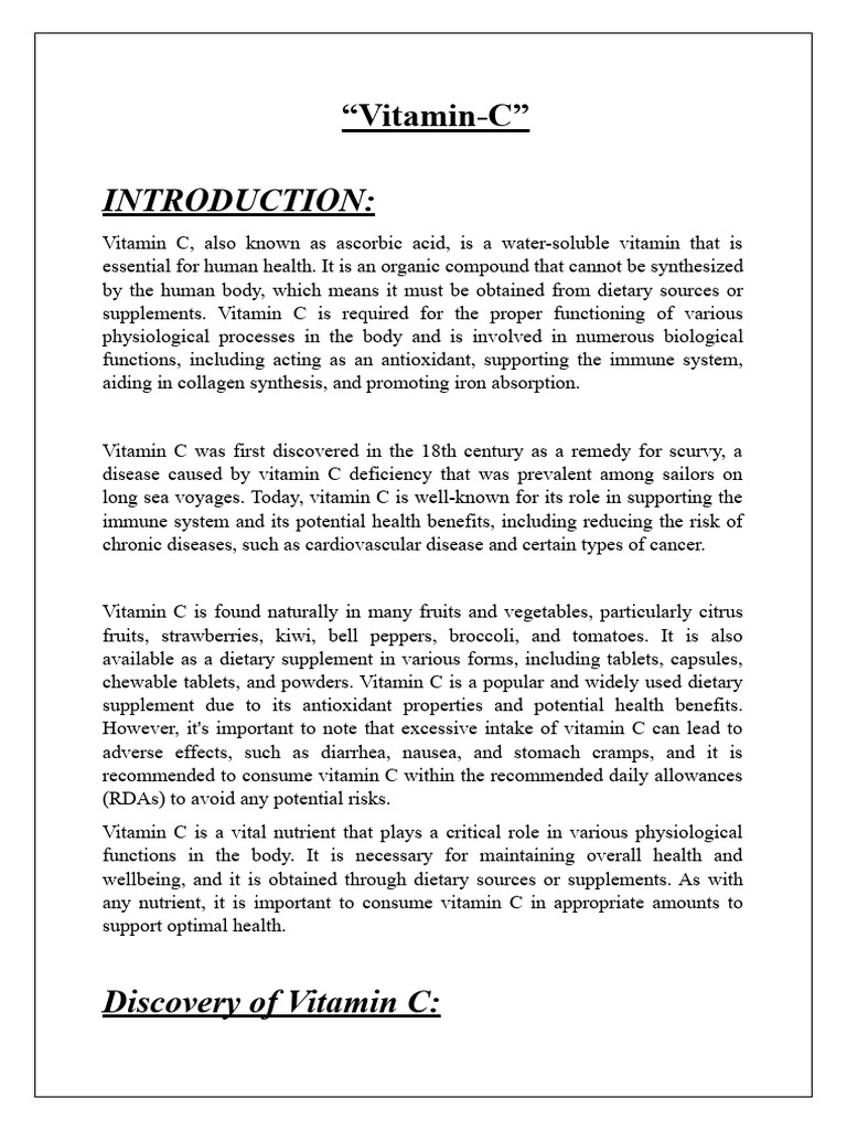 Vitamin | PDF | Vitamin C | Vitamin