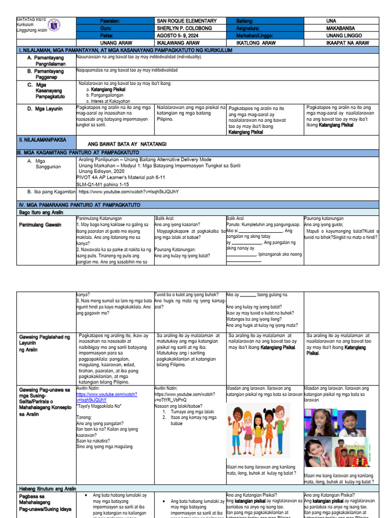Week 1 DLL Makabansa | PDF