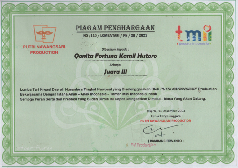 Piagam TMII | PDF
