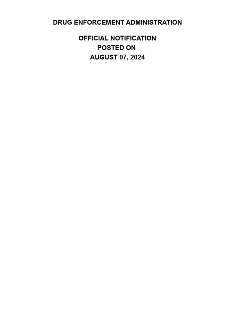 Official Notification | PDF | Pardon | Drug Enforcement Administration