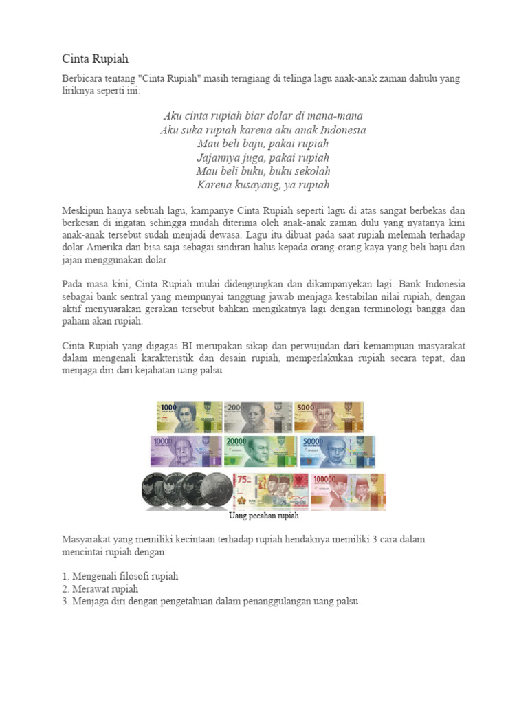 Cinta Rupiah | PDF | Kajian Bahasa Asing