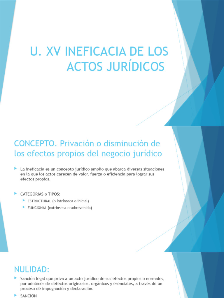 U. XV Ineficacia de Los Actos Jurídicos | PDF | Nulo (ley) | Estatuto de limitaciones