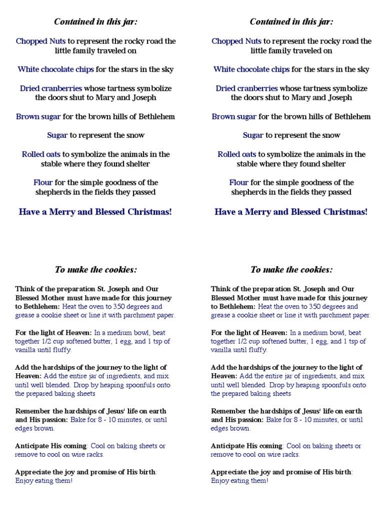 Starlight Cookies Tag | PDF | Baking | Saint Joseph