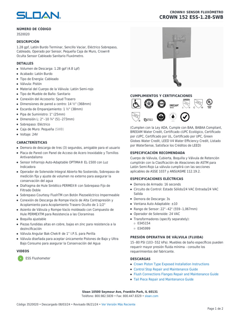 3520020-Crown 152 Ess-1.28-Swb | PDF | Tecnología