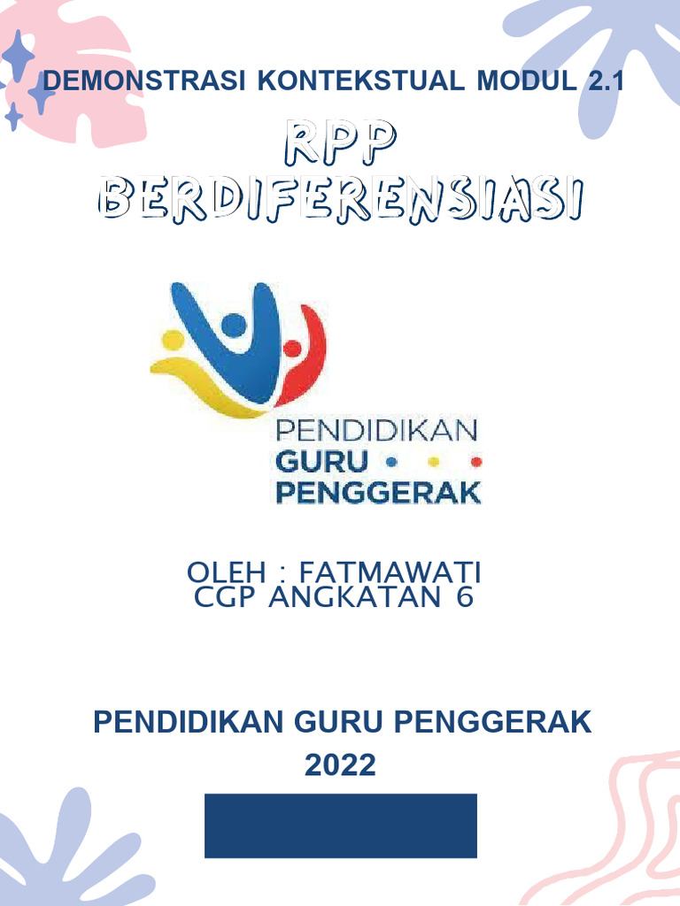 Contoh RPP Diferensiasi | PDF | Karier & Perkembangan | Seni