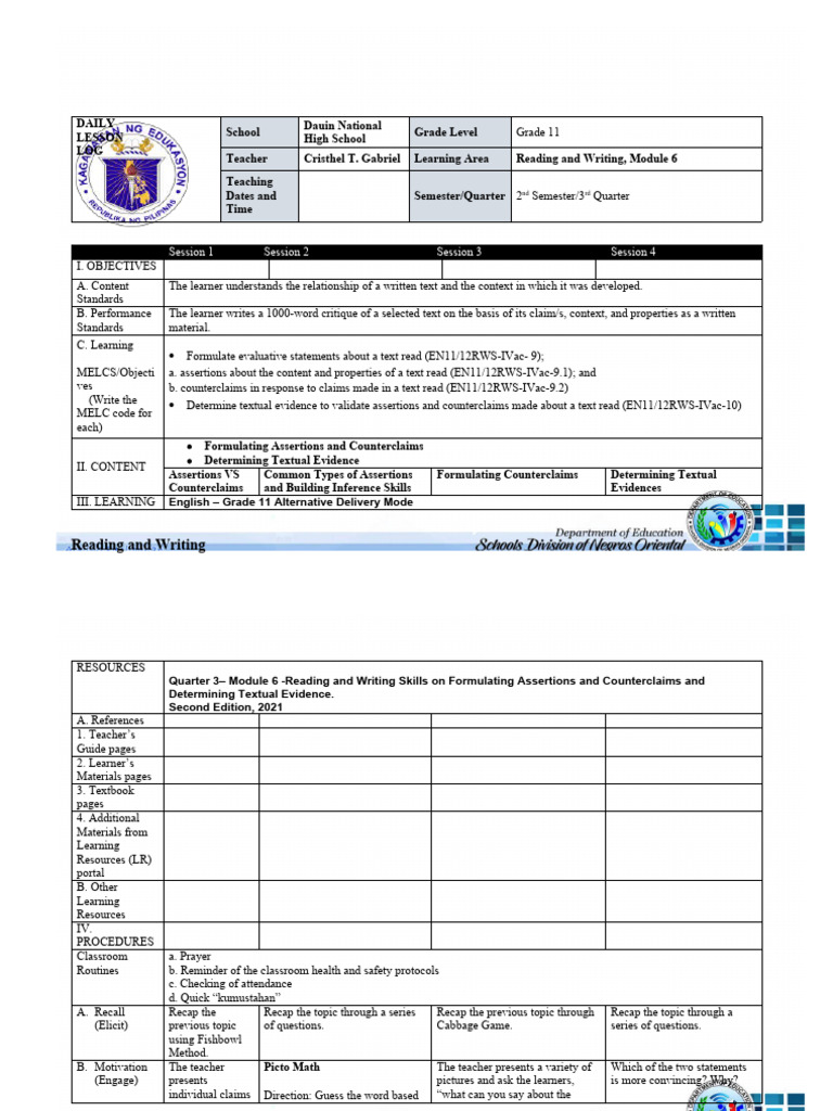 DLP Module6 | PDF | Learning | Teachers