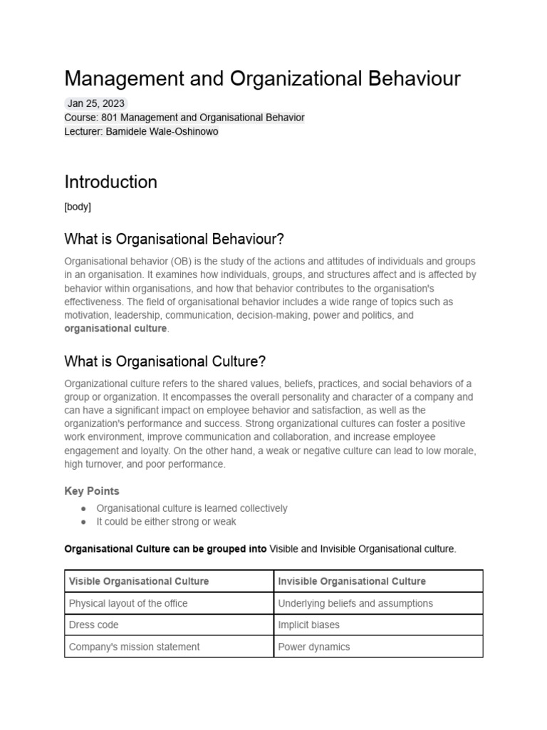 Management and Organizational Behaviour | PDF | Classical Conditioning | Reinforcement