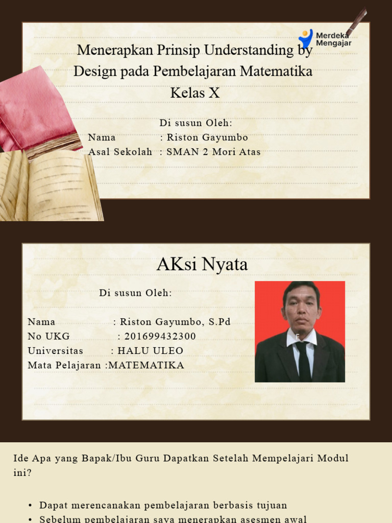 Menerapkan Prinsip Understanding by Design Pada Pembelajaran Matematika | PDF