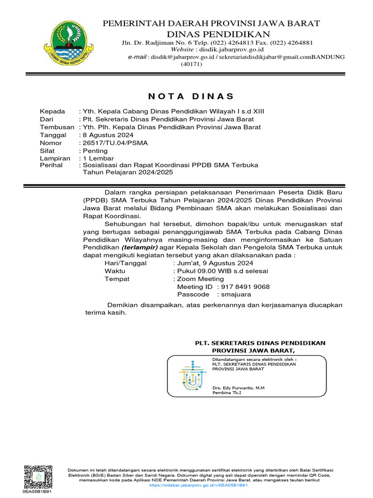 PSMA NOTA DINAS Sosialisasi PPDB SMA Terbuka Tahun 2024 08082024 065240 ...