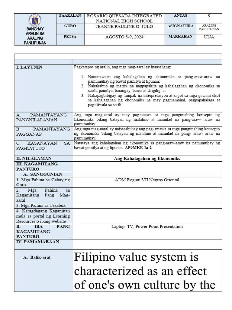 Ap9 Lessonplan Week3 | PDF
