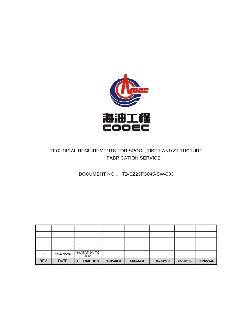 ITB-SZ23FC045-SW-002 Technical Requirements for Spool, Riser and ...
