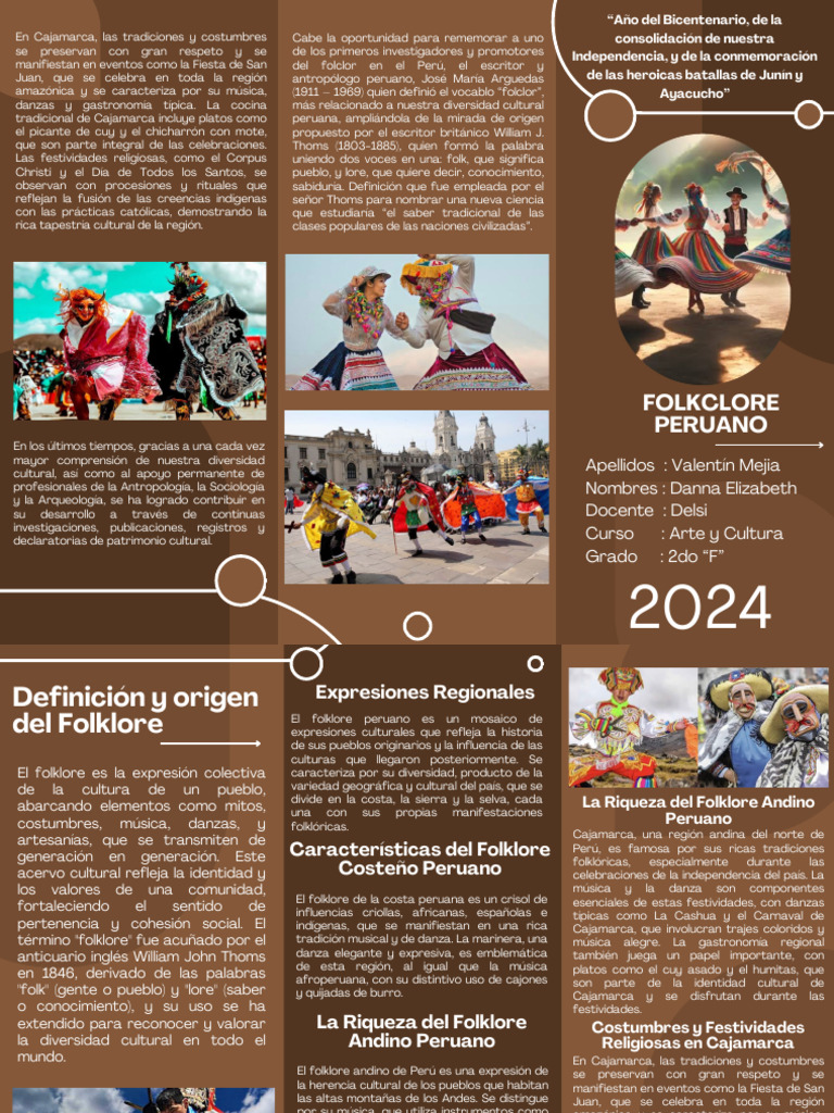 Brown Creative World City Tour Trifold Brochure PDF | PDF | Folklore | Perú