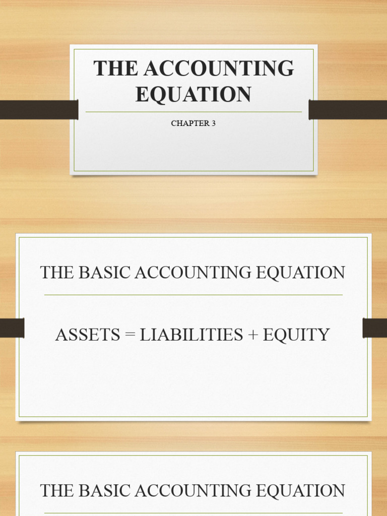 The Accounting Equation - Chapter 3 | PDF | Equity (Finance) | Expense