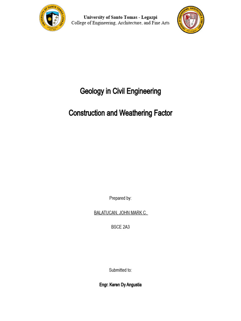 Impact of Weathering On Construction Materials and Geological ...