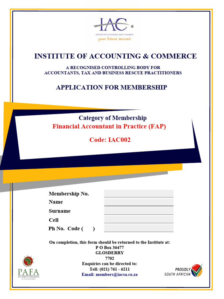 IAC FAPplication Form | PDF | Accounting | Accountant