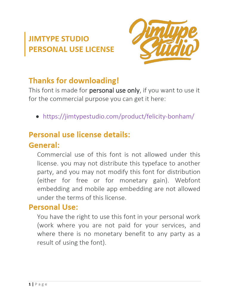 READ FIRST - Personal Use License Details | PDF
