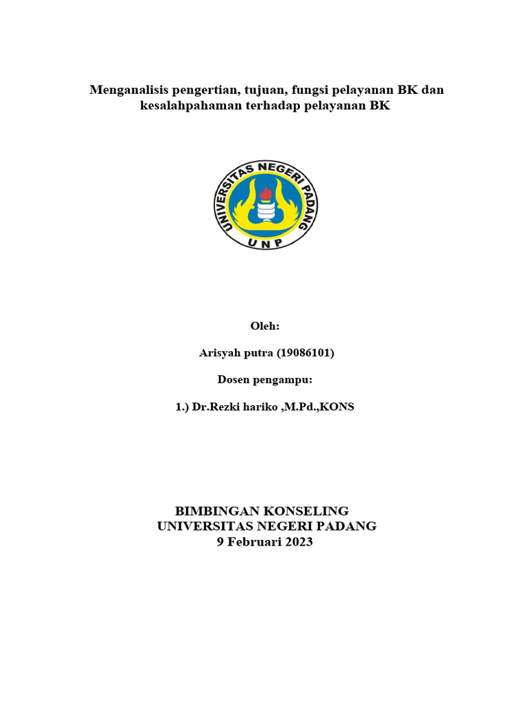 Pengertian dan Tujuan Pelayanan BK | PDF