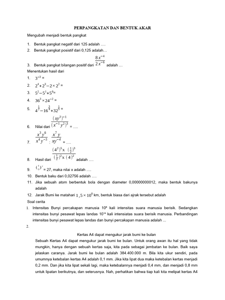Panduan Lengkap Perpangkatan dan Akar | PDF