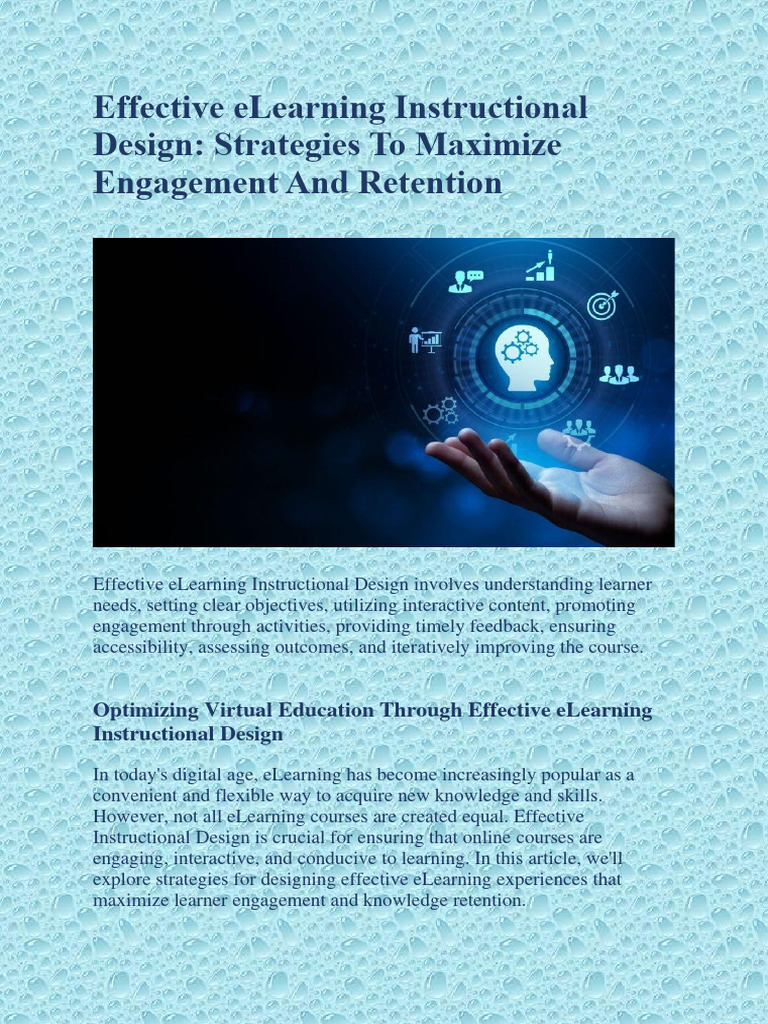 Effective Elearning Instructional Design | PDF | Educational Technology ...