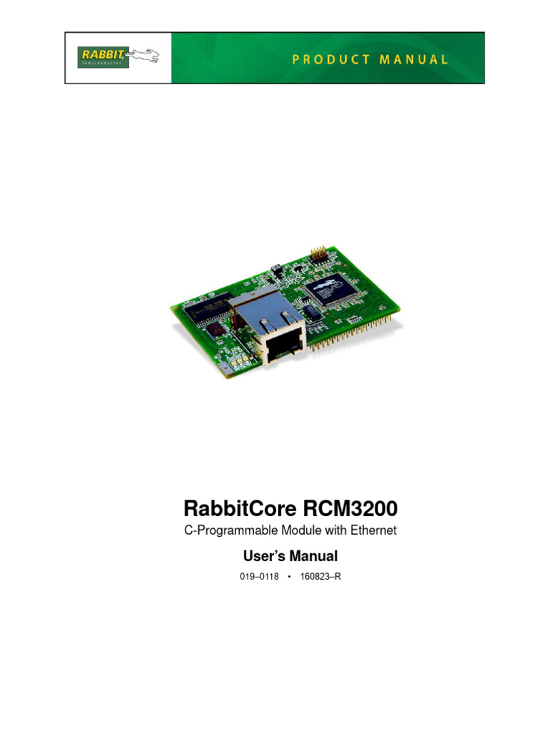 Rabbitcore Rcm3200: User'S Manual | PDF | Internet Protocols | Ip Address