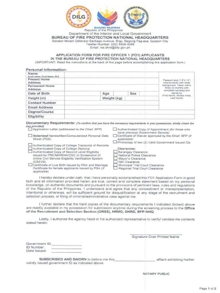 Application Form Fo1 | PDF