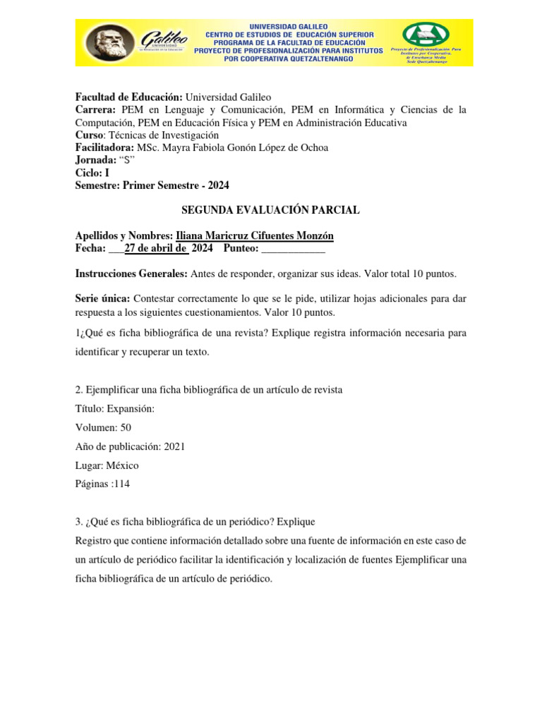 Segundo Parcial Tecnicas de Investigaci N2024 | PDF | Información ... Segundo Parcial Tecnicas de Investigaci N2024 | PDF | Información ...