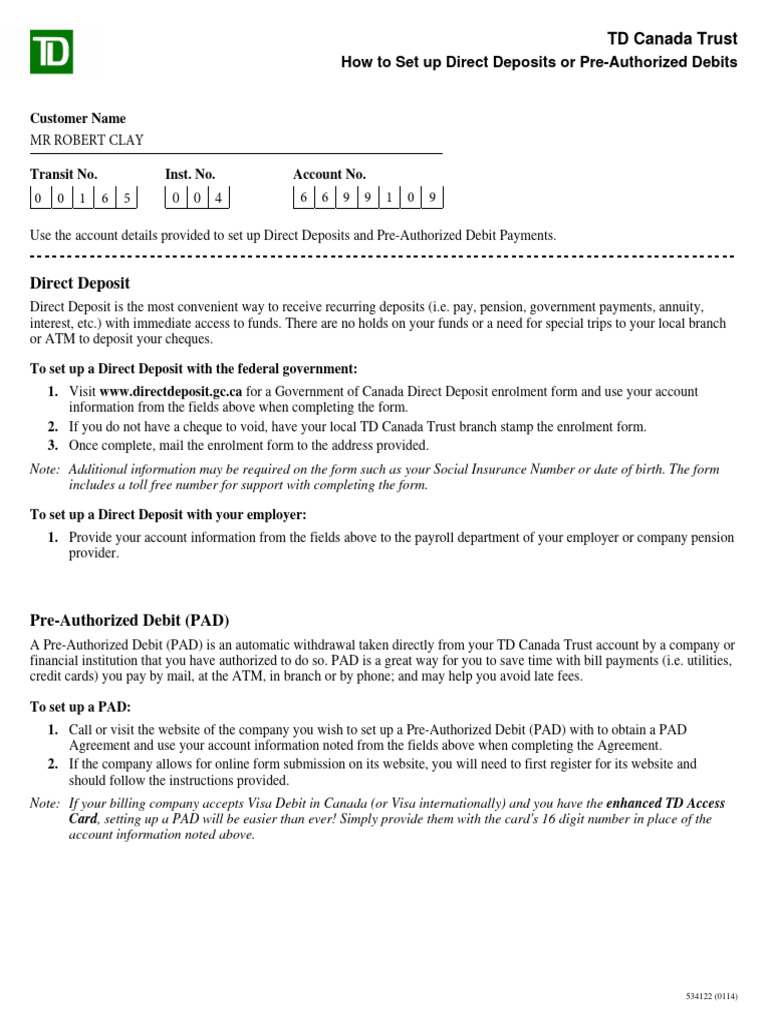 Direct Deposit: How To Set Up Direct Deposits or Pre-Authorized Debits ...