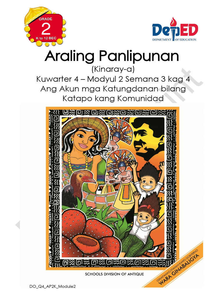 AP2 Q4 Modyul 2 Kuwarter 4 Semana 3 Kag 4 Ang Akun Mga Katungdanan Bilang Katapo Kang Komunidad ...