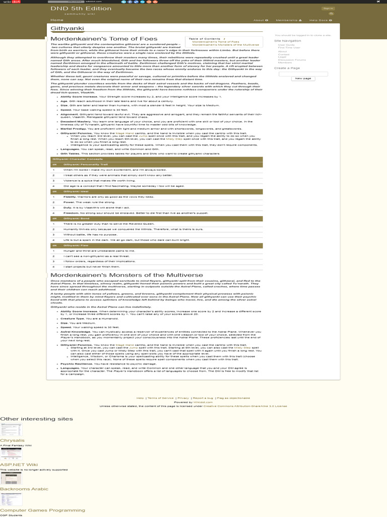 Githyanki | PDF | Astral Projection | Dungeons & Dragons