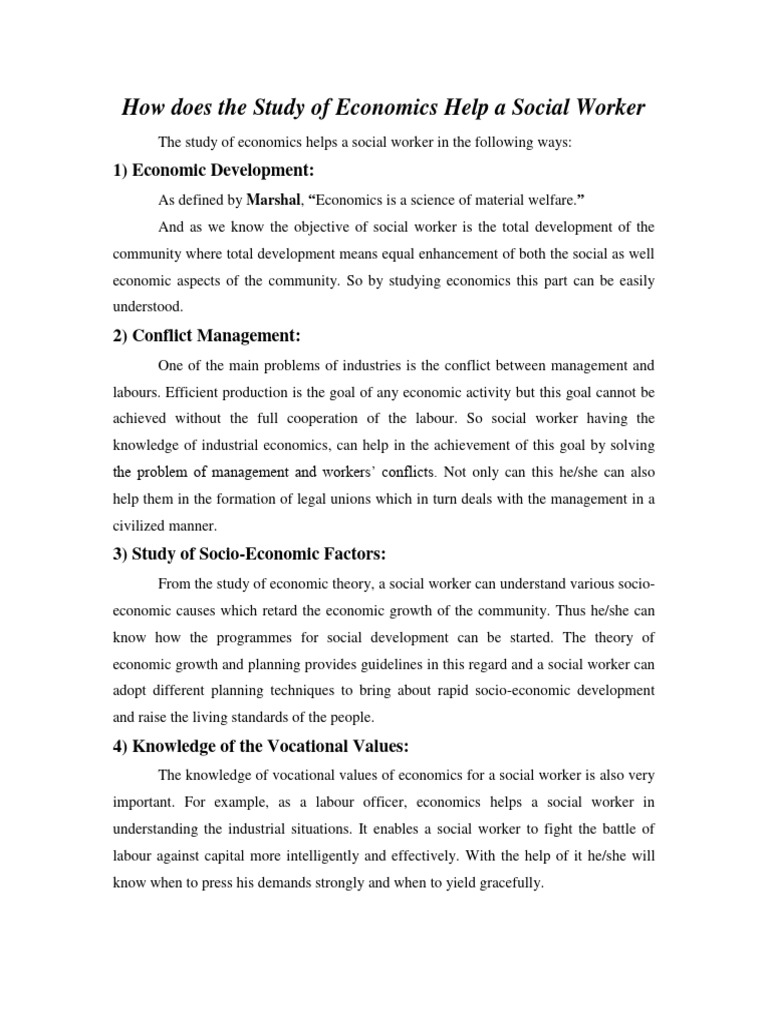 Economics for Social Workers' Impact | PDF | Economics | Social Work