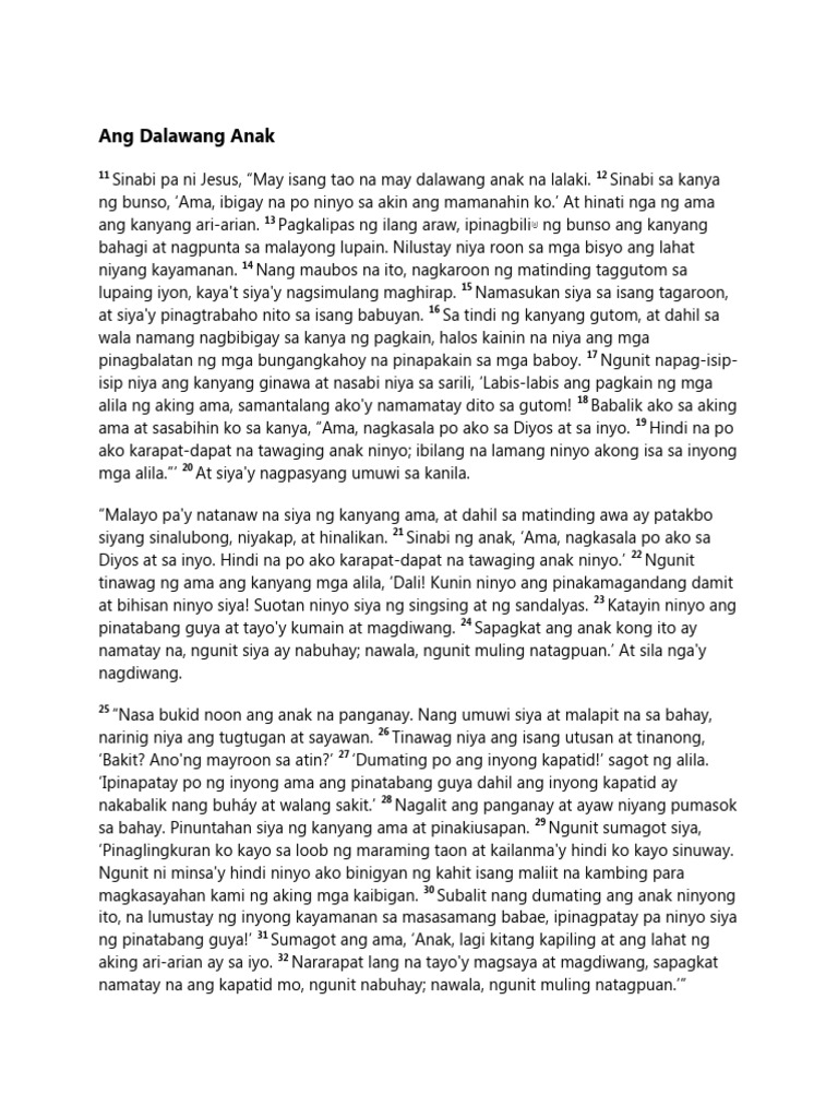 Ang Dalawang Anak | PDF