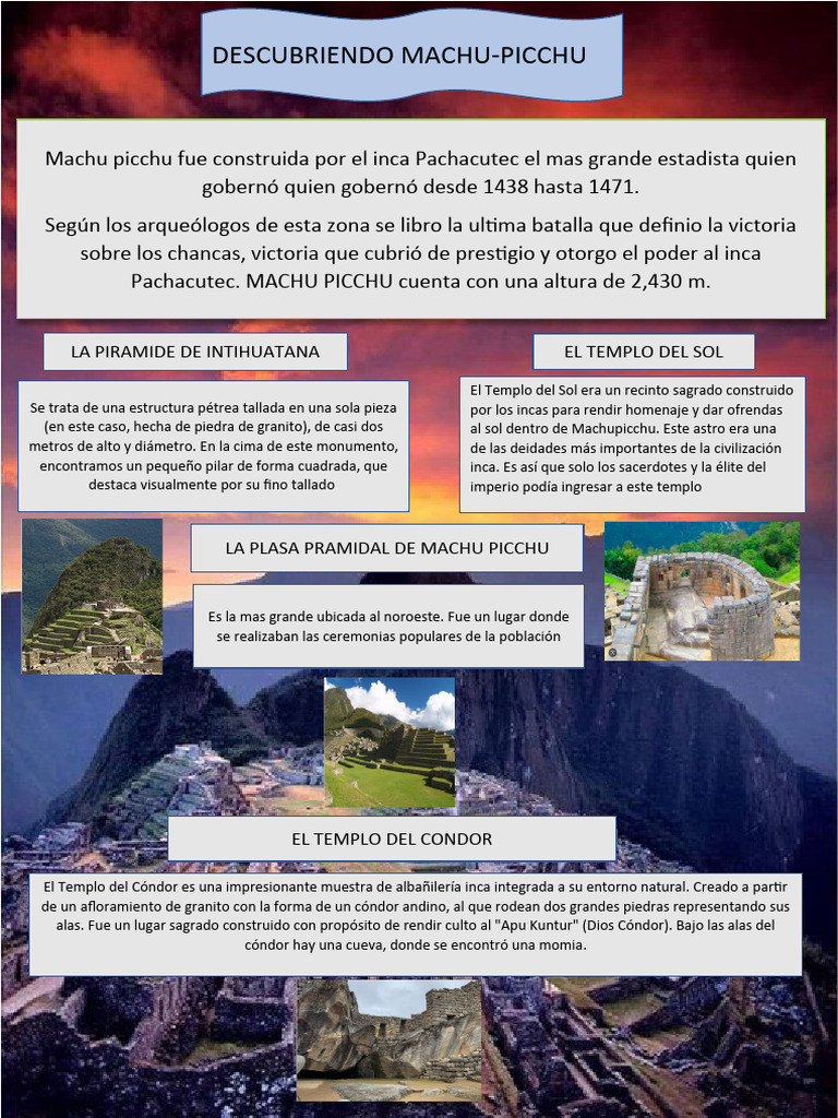 Maravillas de Machu Picchu: Historia y Templos | PDF