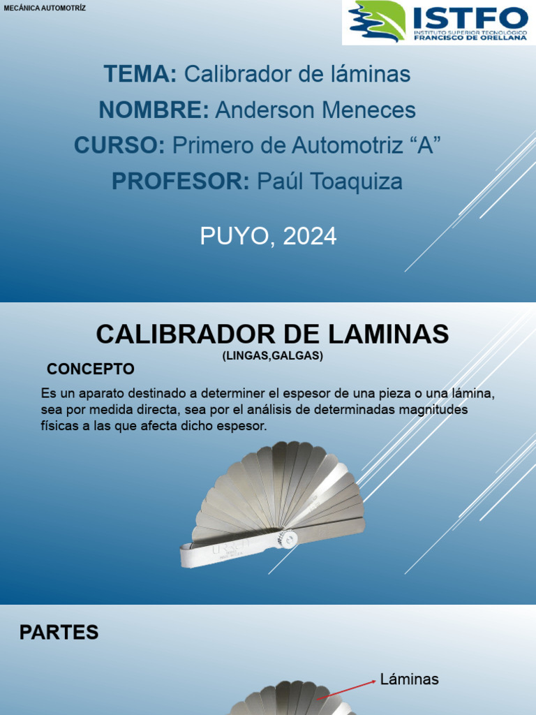 CALIBRADOR DE LAMINAS | PDF