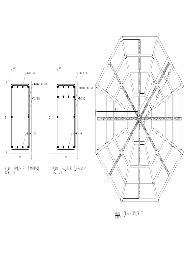 Penulangan Balok - Rev 23-Des | PDF