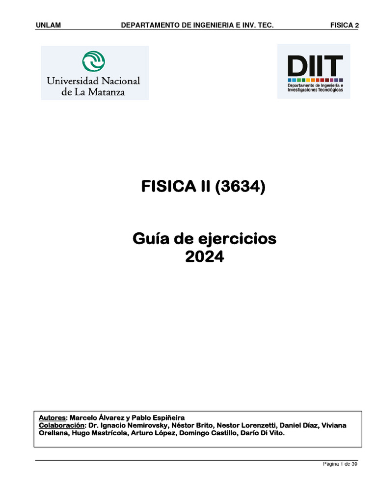 Guia Ejercitacion 2024 3634 | PDF | Electricidad | Campo eléctrico