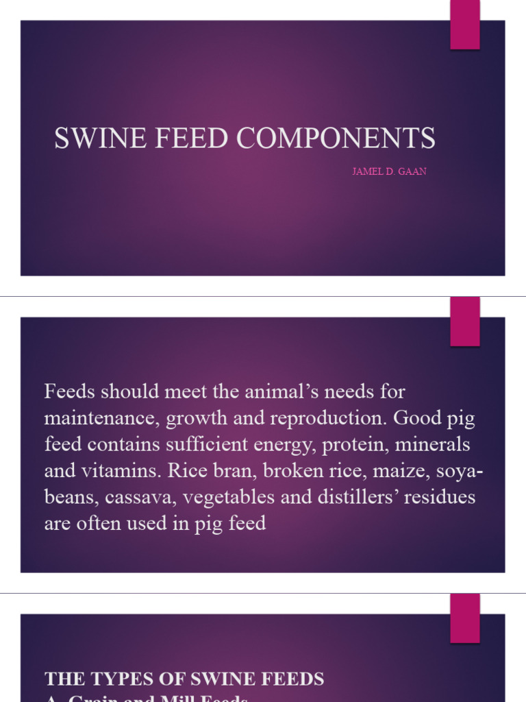 Swine Feed Components | PDF | Flour | Diet & Nutrition
