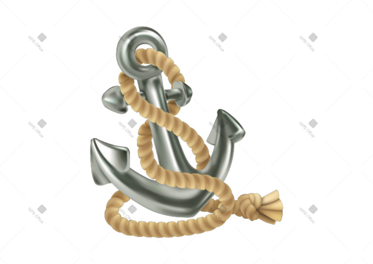 Realistic Anchor With Rope On Transparent Background PNG | PDF