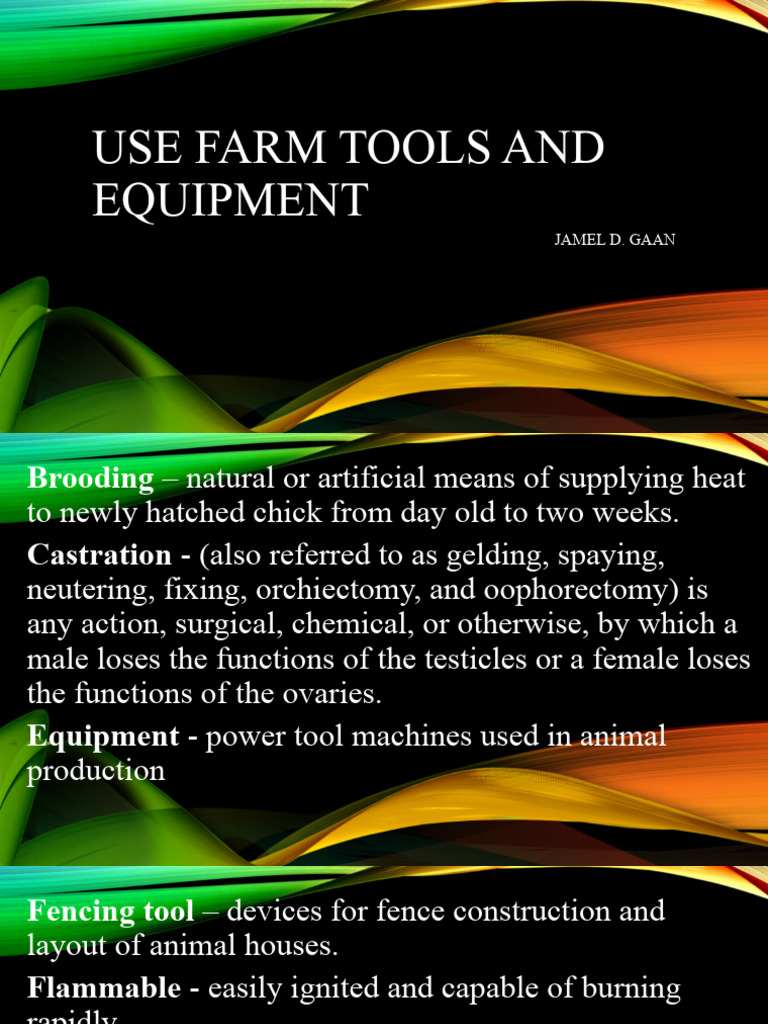 Use Farm Tools and Equipment | PDF | Chicken