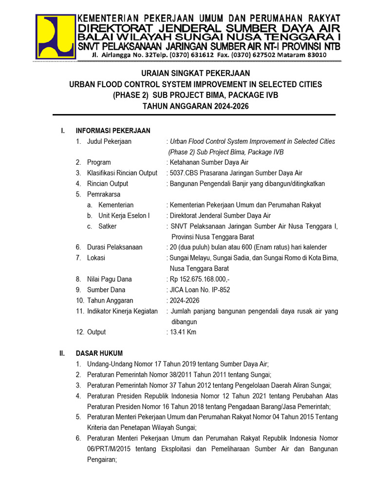 Uraian Singkat Pekerjaan 1.8.2024 | PDF