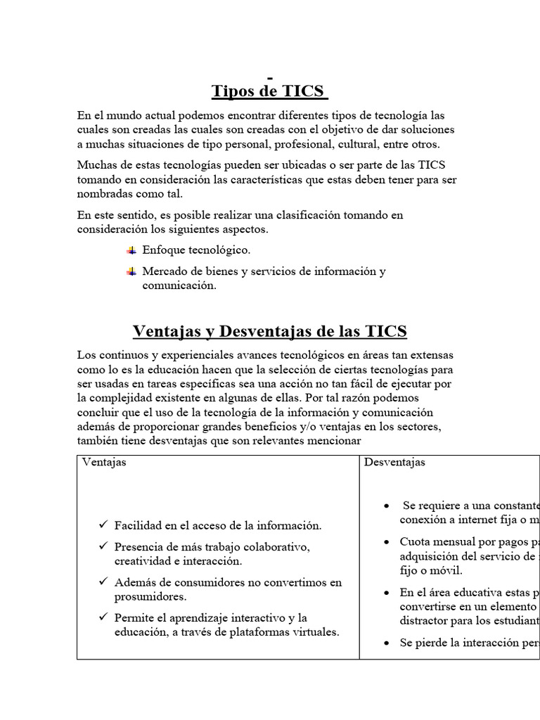 Tipos de TICS | PDF | Tecnología de información y comunicaciones | Información