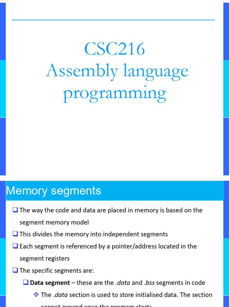 2-Segments and Registers | PDF | Variable (Computer Science) | Pointer (Computer Programming)