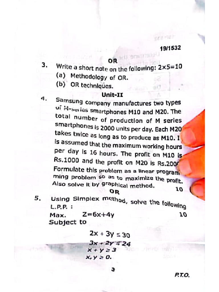 Operations Research PQ3 | PDF