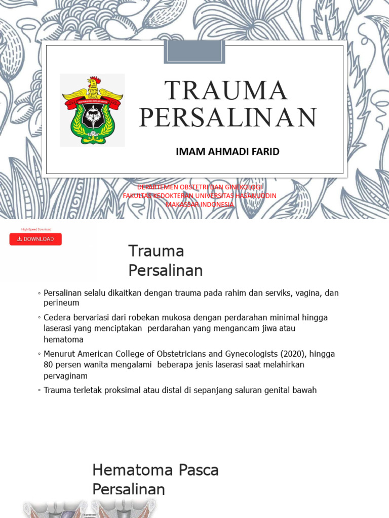 Trauma Persalinan Matrx Drimam | PDF
