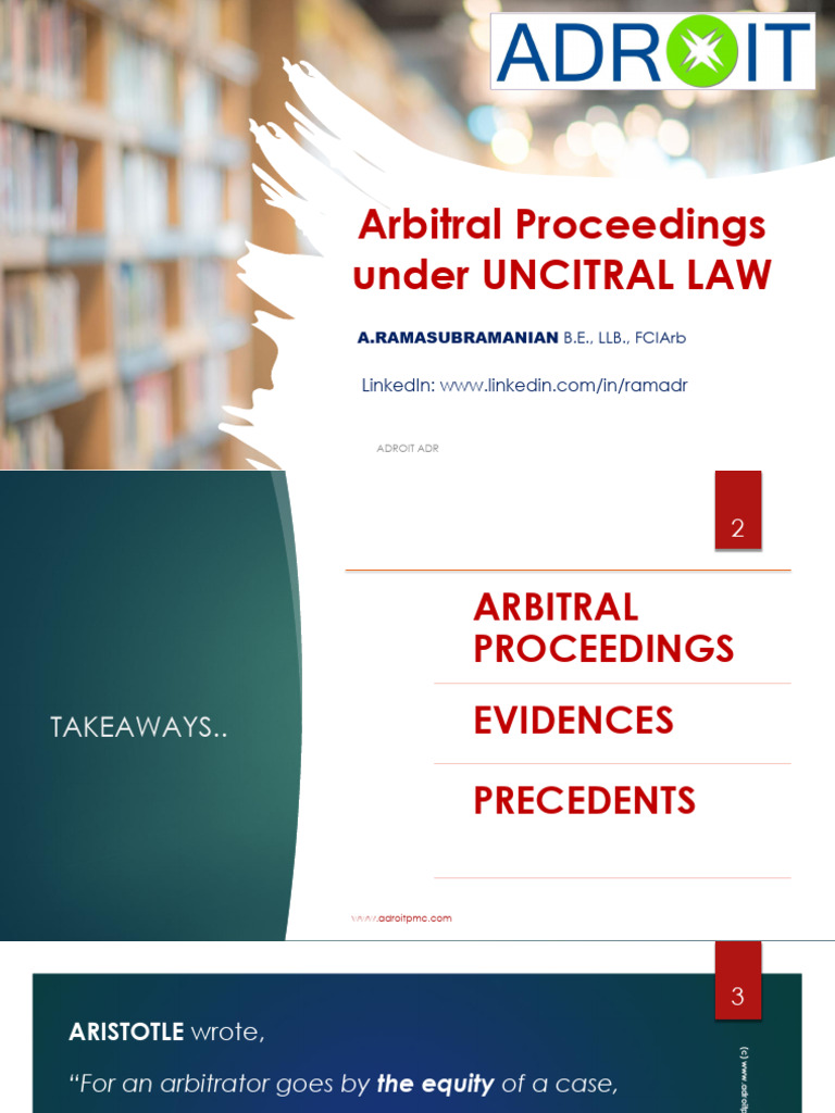 UNCITRAL Arbitration Proceedings Guide | PDF | Evidence (Law) | Burden ...