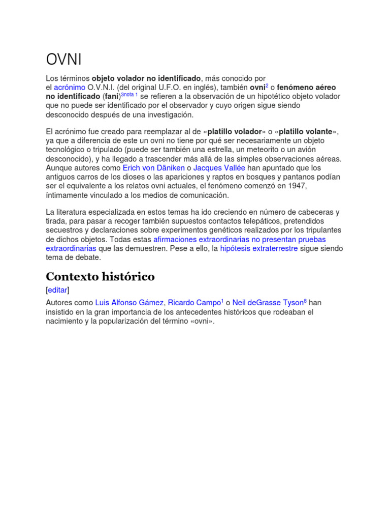 OVNI | PDF | Objeto volador no identificado