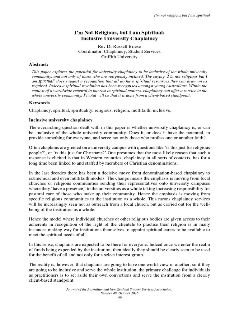 1095 I M Not Religious But I Am Spiritual Inclusive University ...